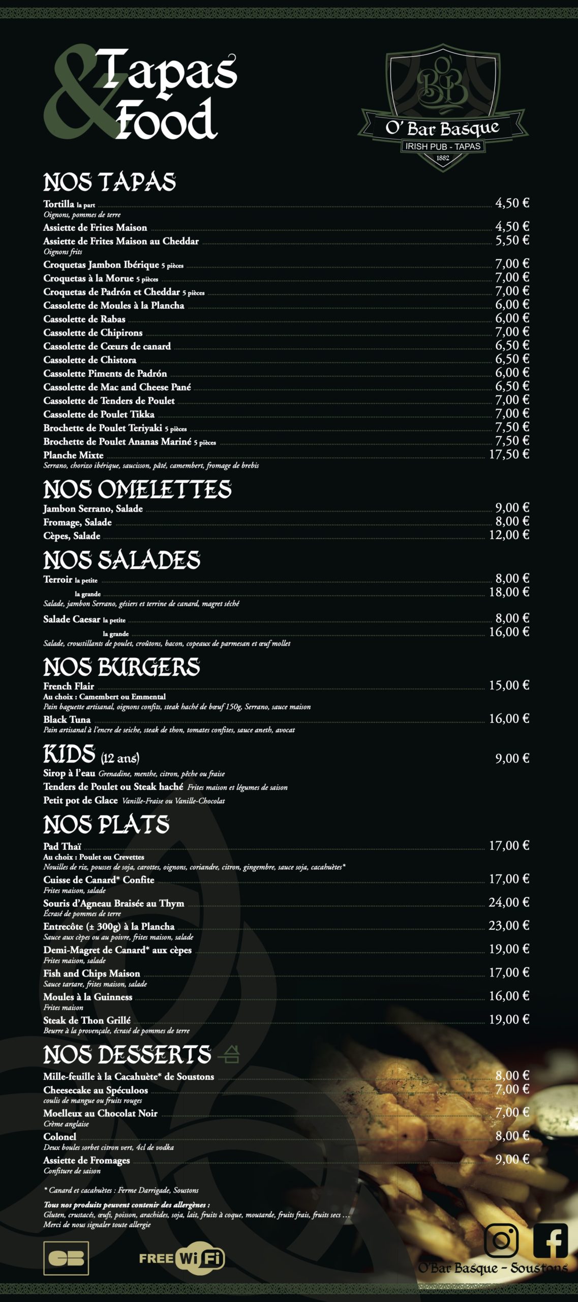 Menus – O'BarBasque